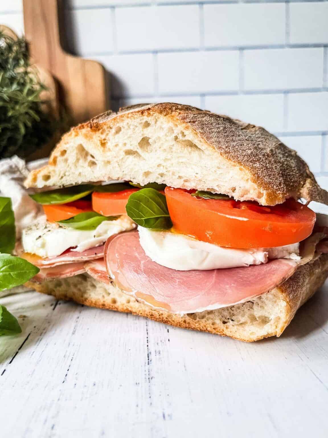 Easy Italian Prosciutto Sandwich with Mozzarella - Meghan It Up