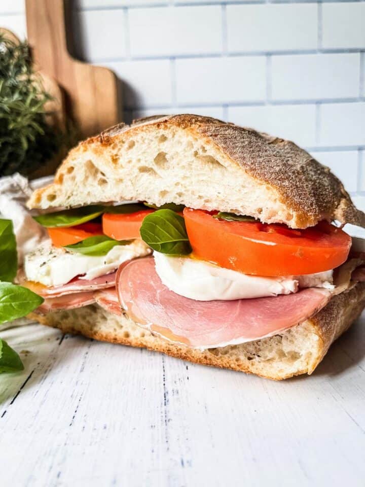 Easy Italian Prosciutto Sandwich with Mozzarella - Meghan It Up