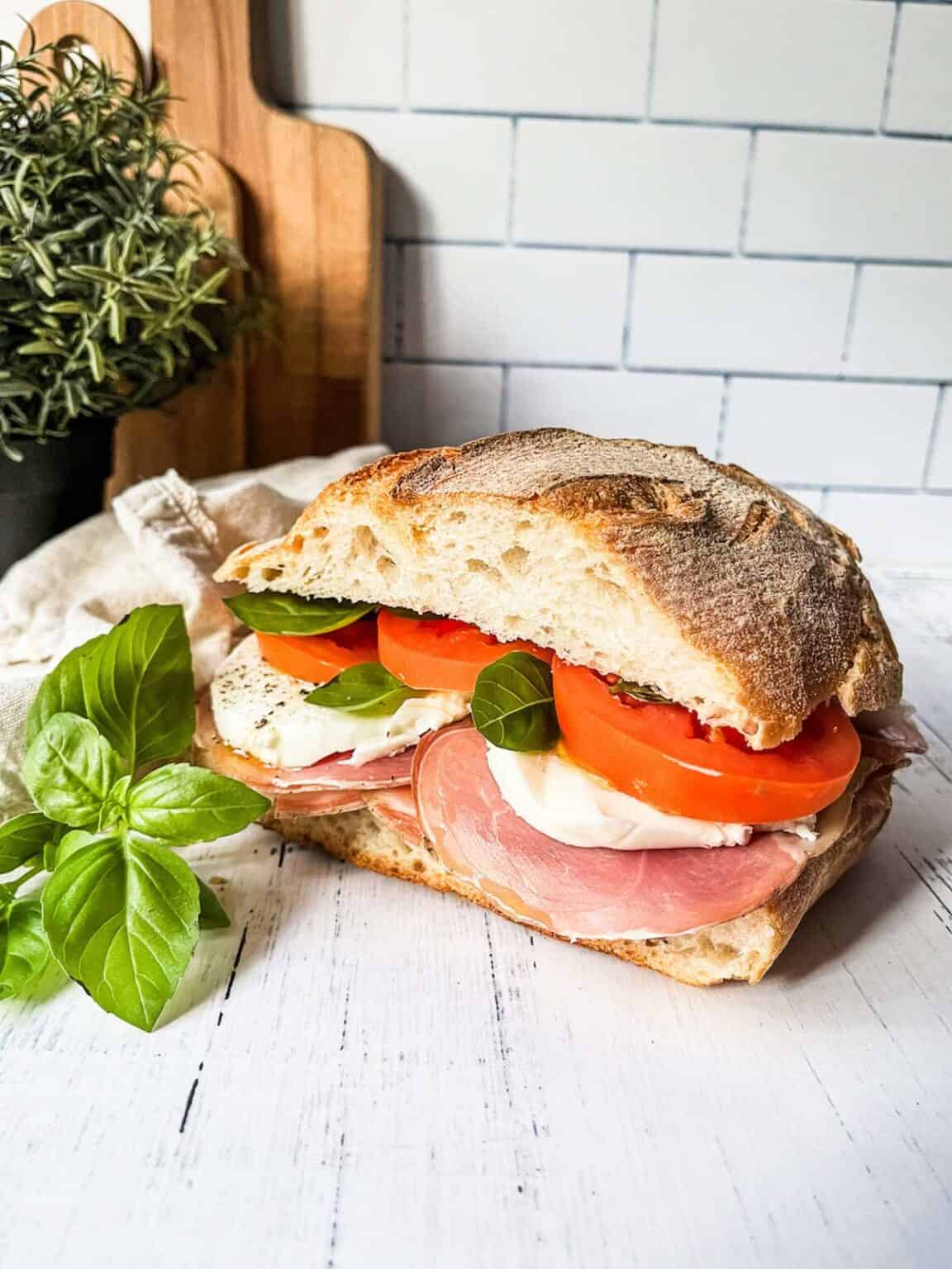 Easy Italian Prosciutto Sandwich with Mozzarella - Meghan It Up