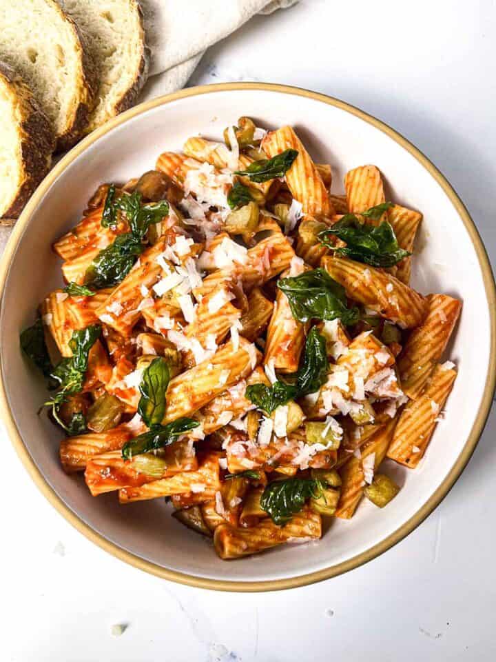 Rigatoni alla Norma (Pasta with Eggplant) - Meghan It Up
