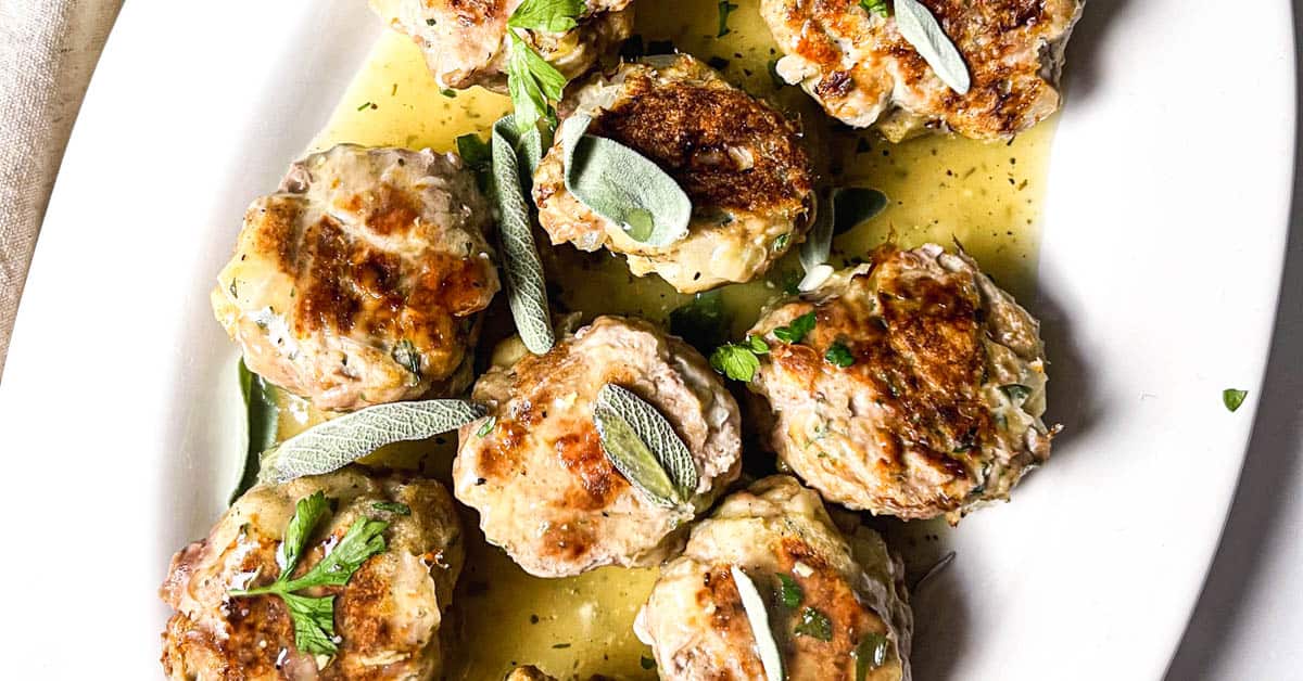 Best Turkey Stuffing Meatballs with Herbed Gravy - Meghan It Up