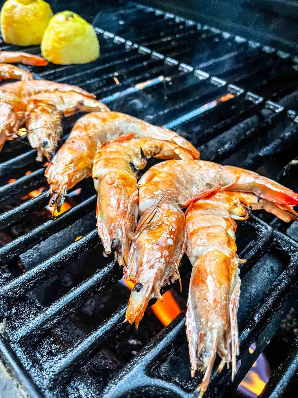 Easy Grilled Prawns (Whole Grilled Shrimp) - Meghan It Up