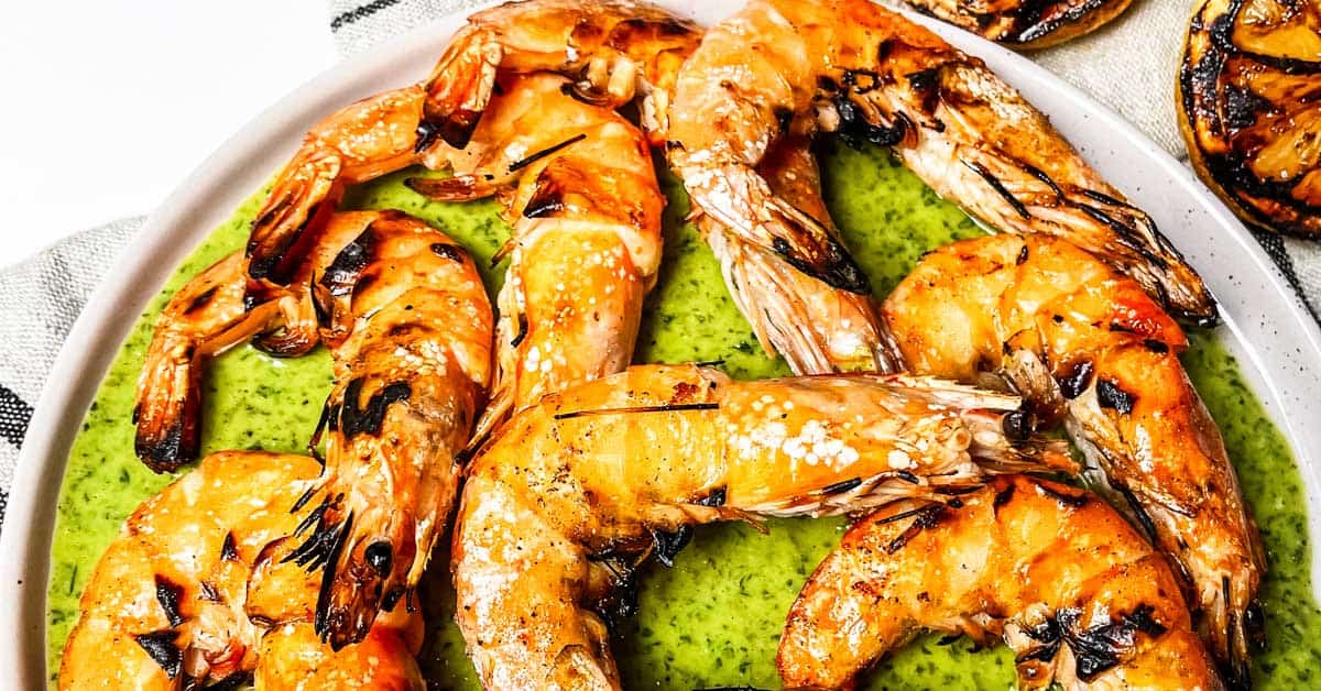 Easy Grilled Prawns (Whole Grilled Shrimp) - Meghan It Up