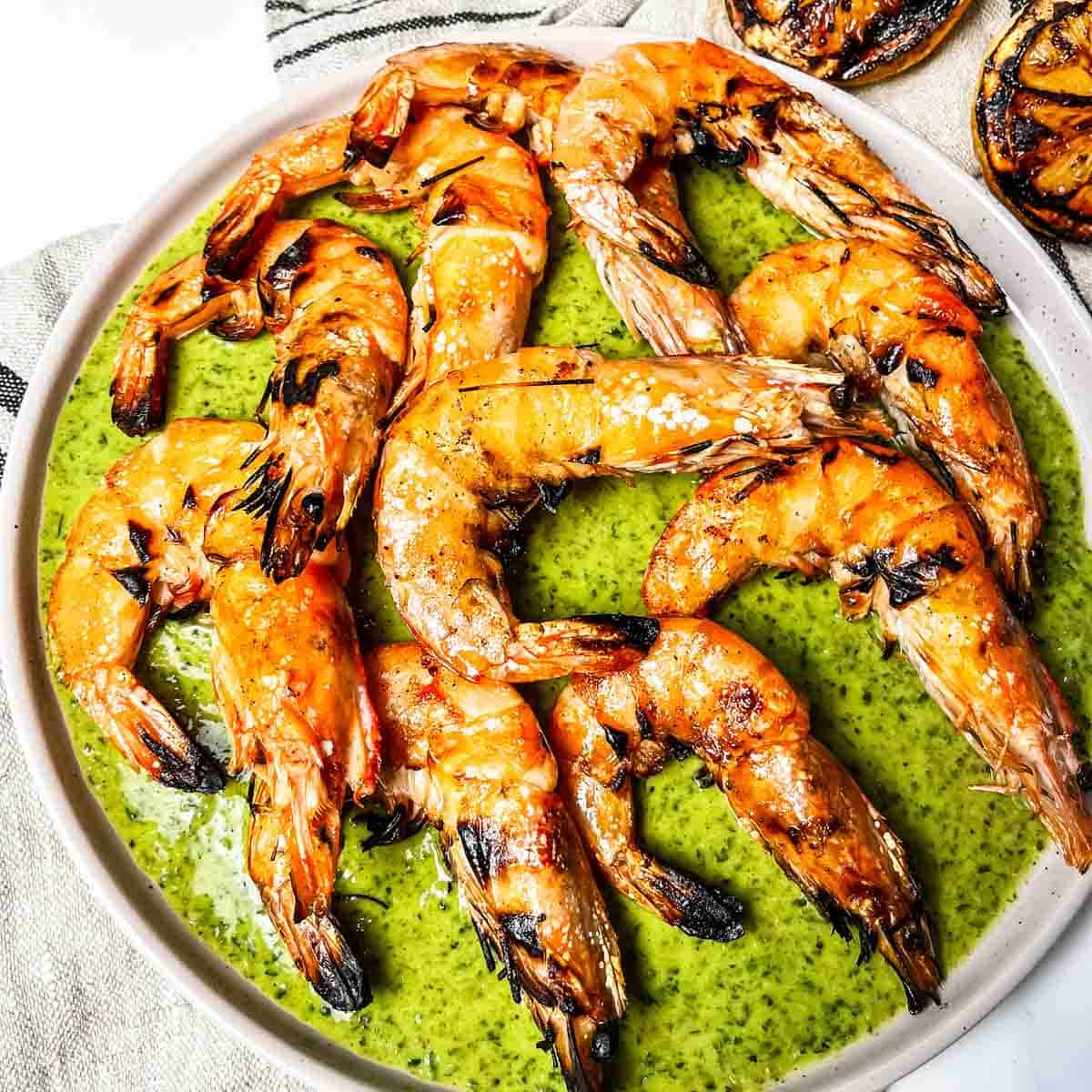 Easy Grilled Prawns (Whole Grilled Shrimp) - Meghan It Up