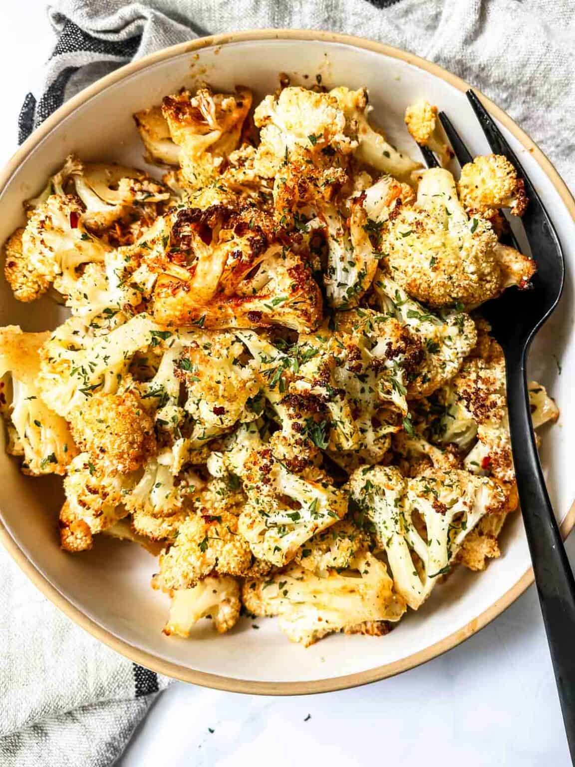 Italian Roasted Cauliflower - Meghan It Up
